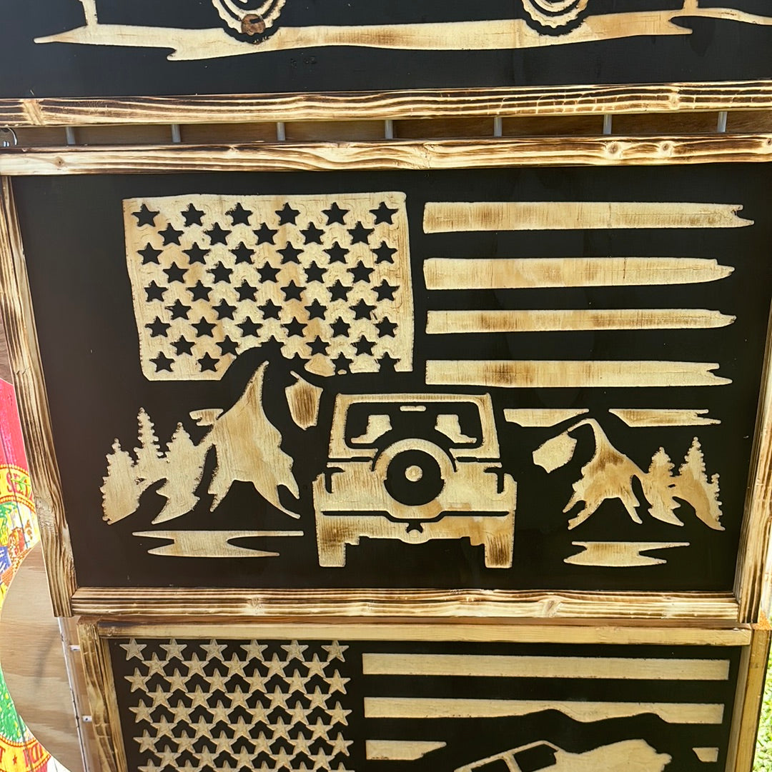 Jeep (carved) Flag – Backroad Wood Work & Boutique,LLC