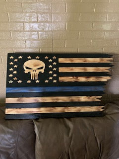 blueline Tethered Flag – Backroad Wood Work & Boutique,LLC