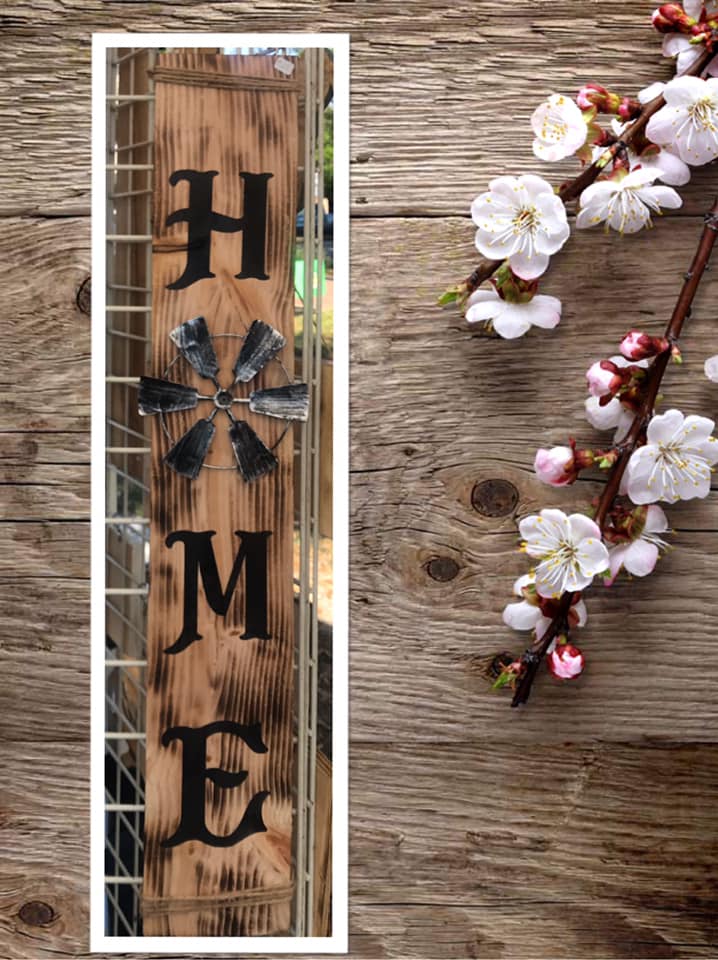 Welcome Sign with windmill – Backroad Wood Work & Boutique,LLC