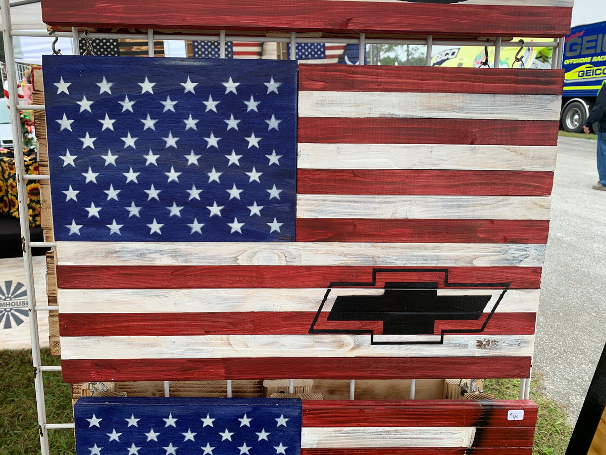 Chevrolet flag – Backroad Wood Work & Boutique,LLC