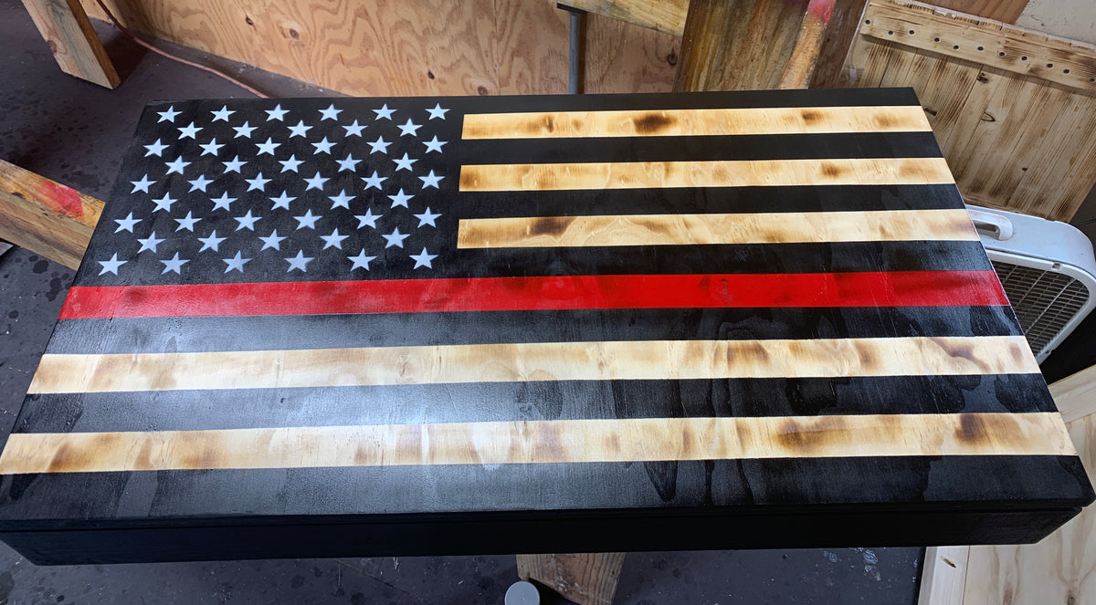 Redline -fire Dept flag flag – Backroad Wood Work & Boutique,LLC