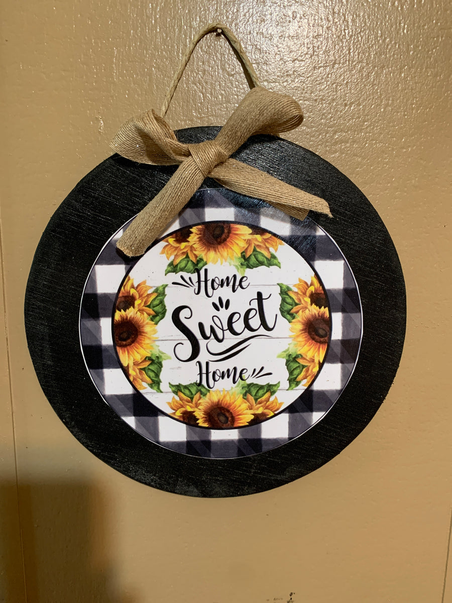 Home sweet home Circle Door Sign – Backroad Wood Work & Boutique,LLC