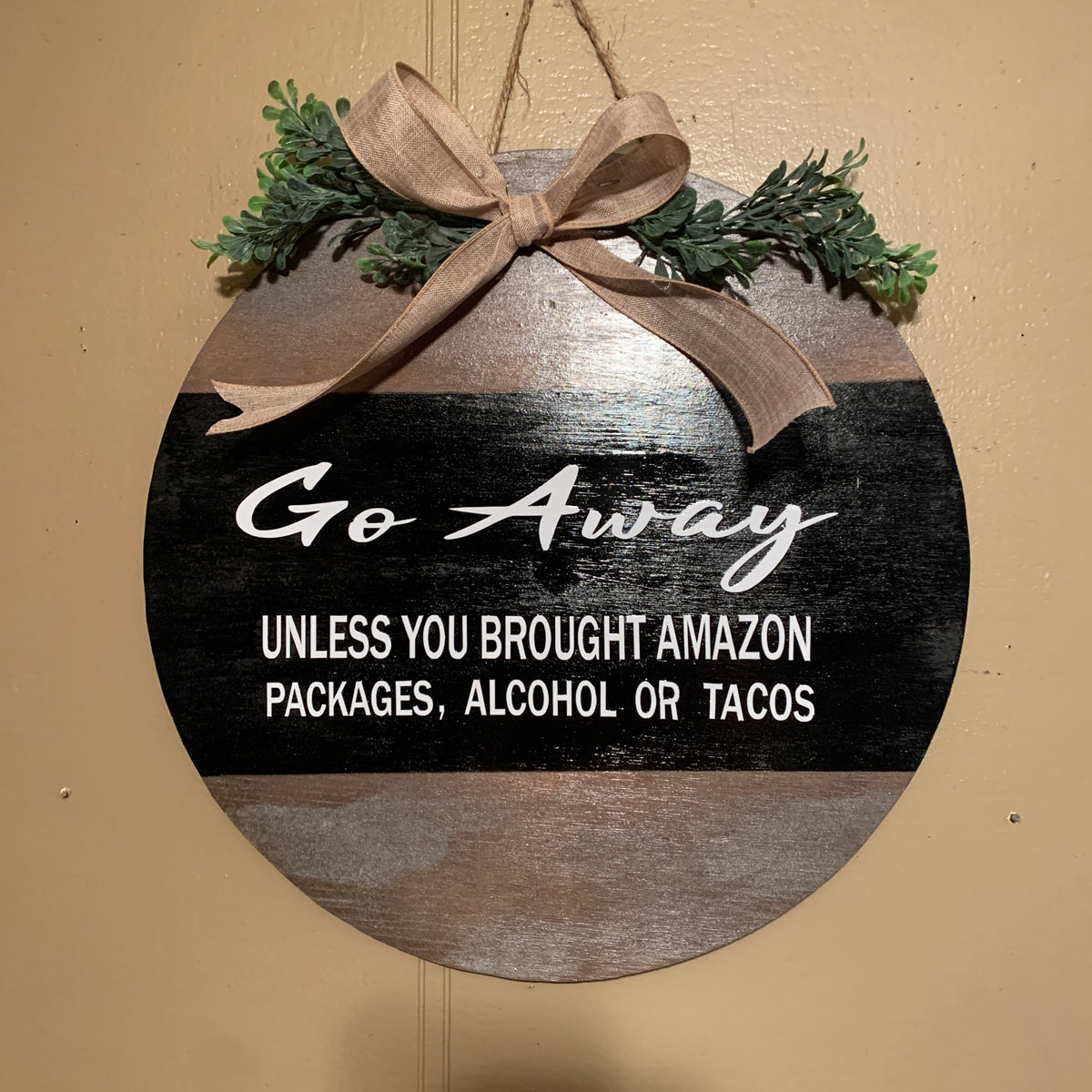 Go away Circle Door Sign – Backroad Wood Work & Boutique,LLC
