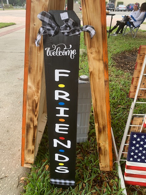 Welcome Friends Door Sign – Backroad Wood Work & Boutique,LLC